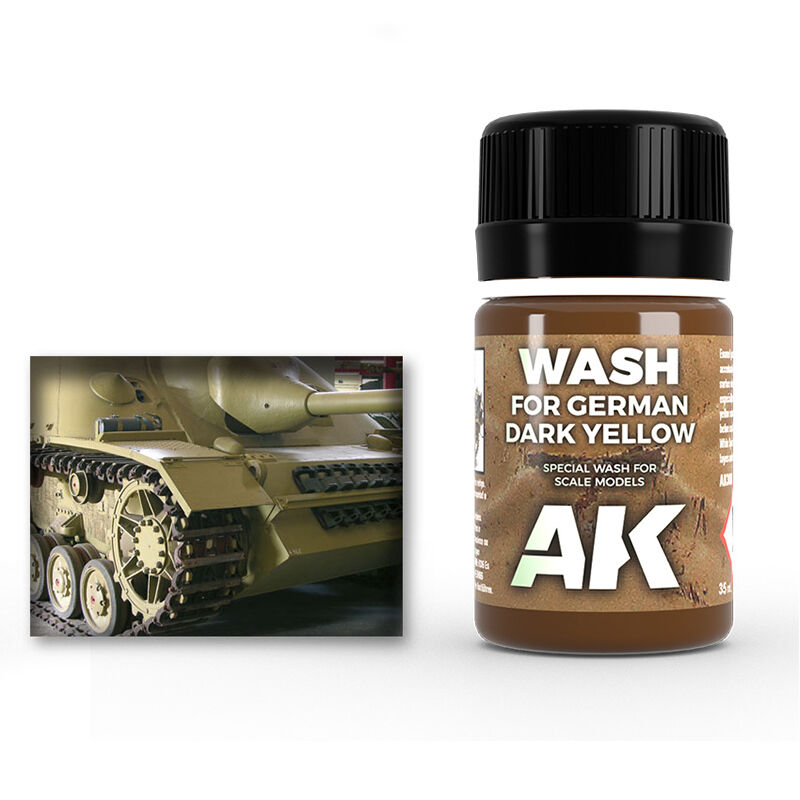 AK Interactive Weathering: Wash For Dark Yellow Vehicles 35ml Enamel P ...