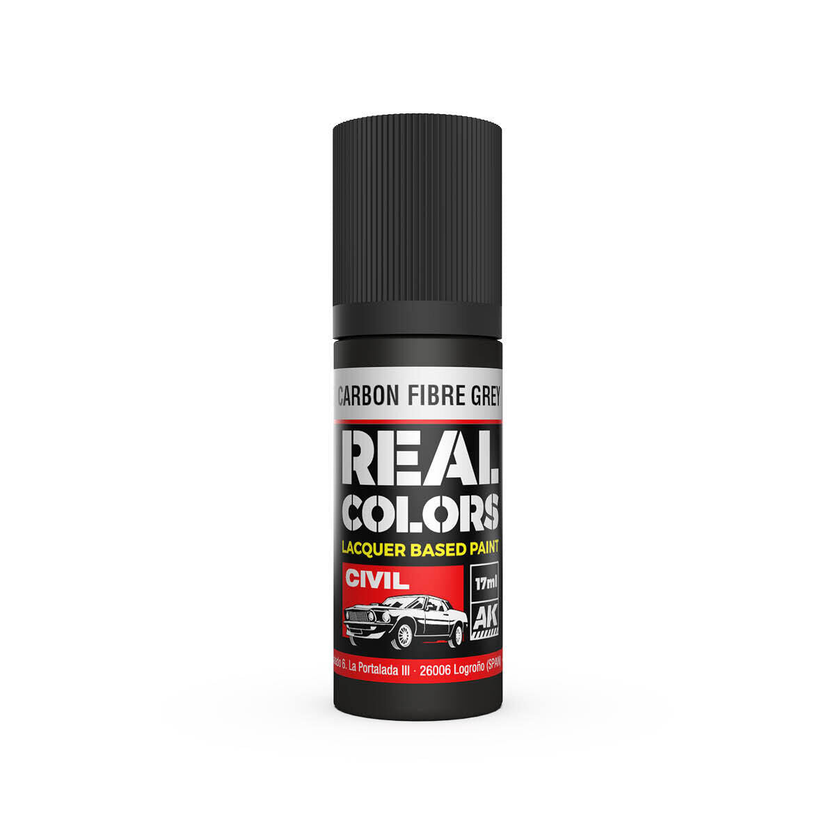 AK Interactive Real Colors: Carbon Fibre Grey - 17ml Lacquer Paint ...