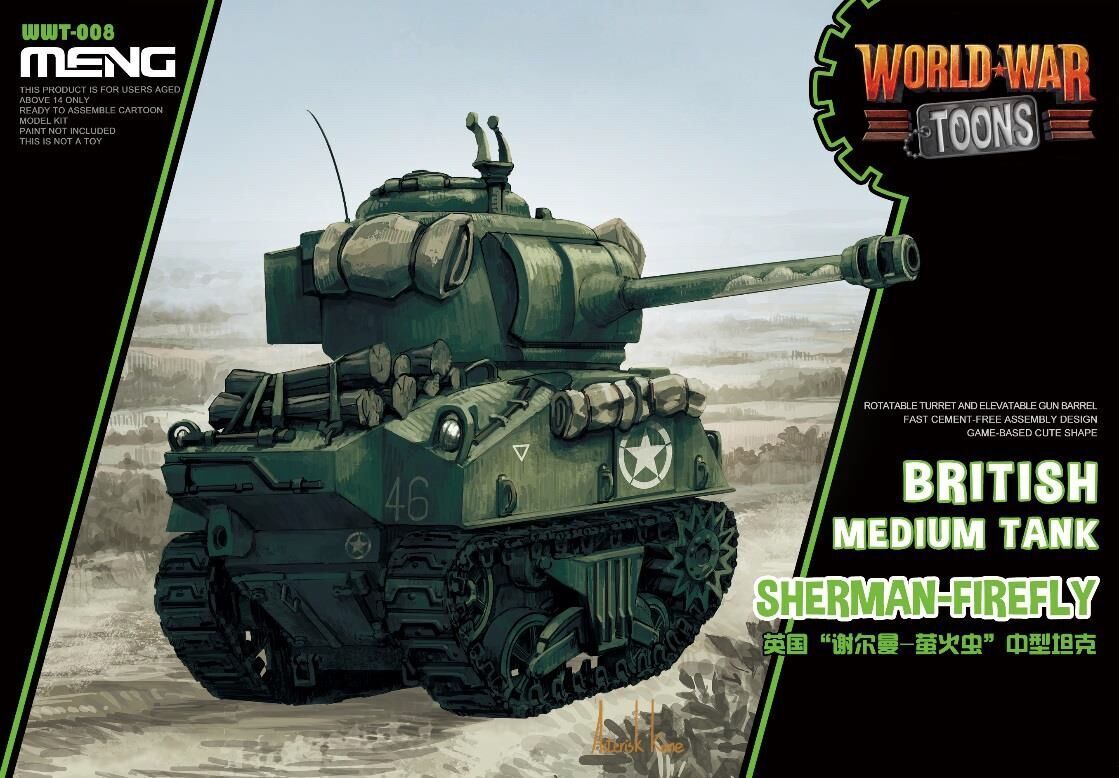 Meng World War Toons Sherman-Firefly British Medium Tank Plastic Model ...