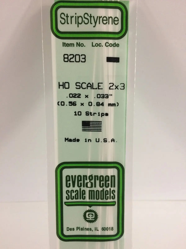 Evergreen White Polystyrene HO Scale Strip 0.023 x 0.034 x 14" (10 ...