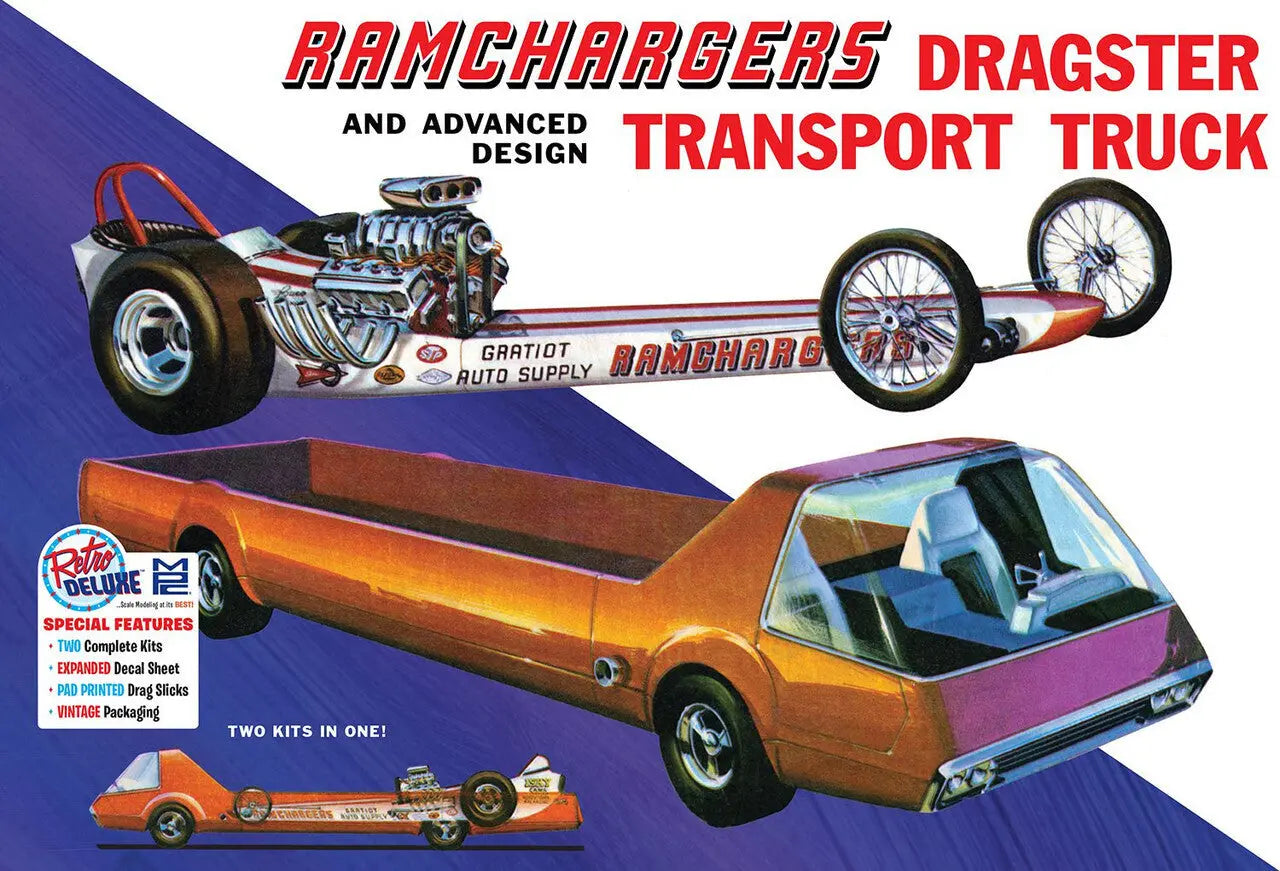MPC 1/25 Ramchargers Dragster & Transporter Truck Plastic Model Kit ...