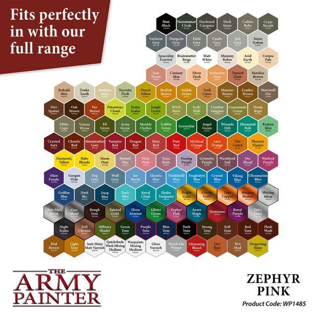 The Army Painter Warpaints Metallic: Zephyr Pink - 18ml Acrylic Paint ...